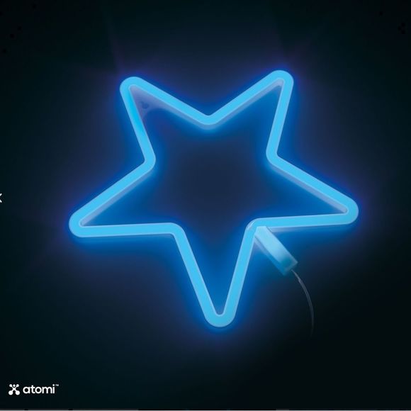atomi | Other | Neon Led Wall Light Blue Star | Poshmark
